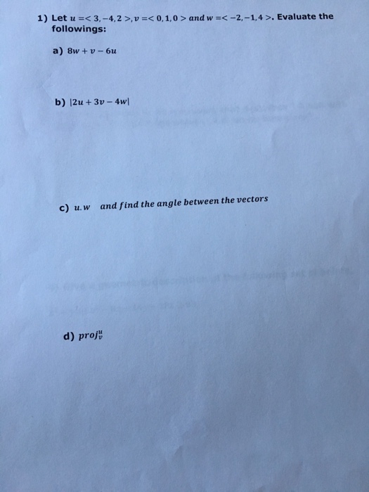 Solved Let u = , v = and w Solved Let u = , v = and w