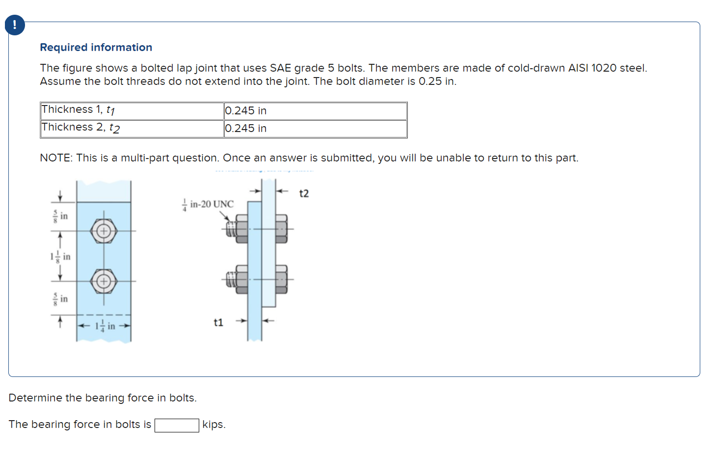Solved !Required informationThe figure shows a bolted lap | Chegg.com