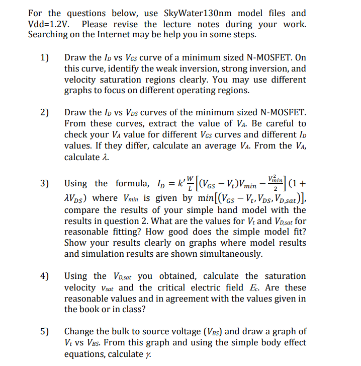 just solve the fourth question but solve it as pmos | Chegg.com