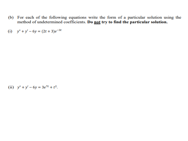 Solved (b) For each of the following equations write the | Chegg.com