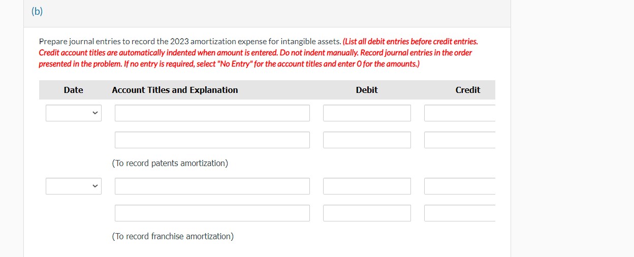 Solved The intangible assets section of Pina Colada Company | Chegg.com