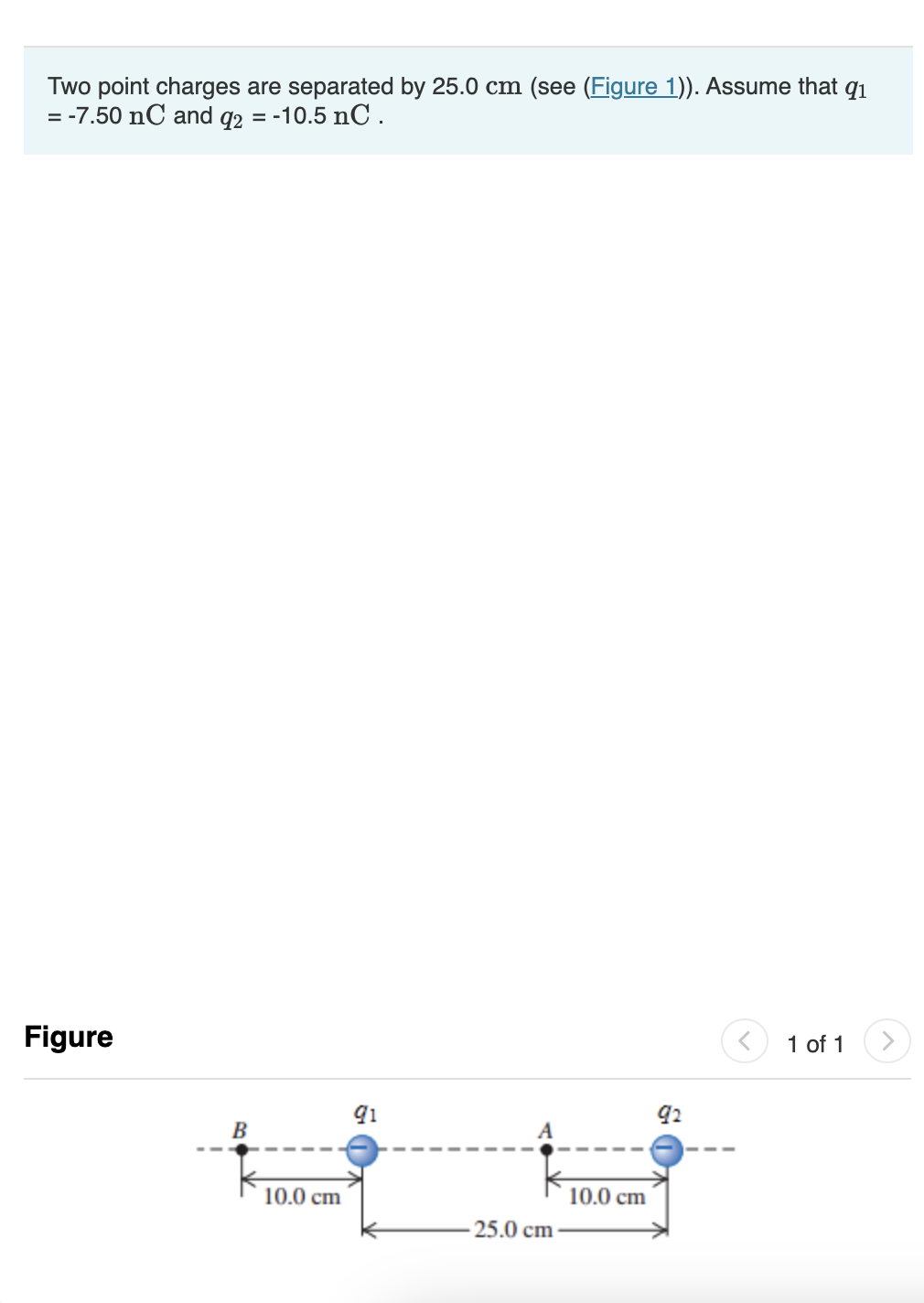 Solved Two point charges are separated by 25.0 cmcm (see | Chegg.com