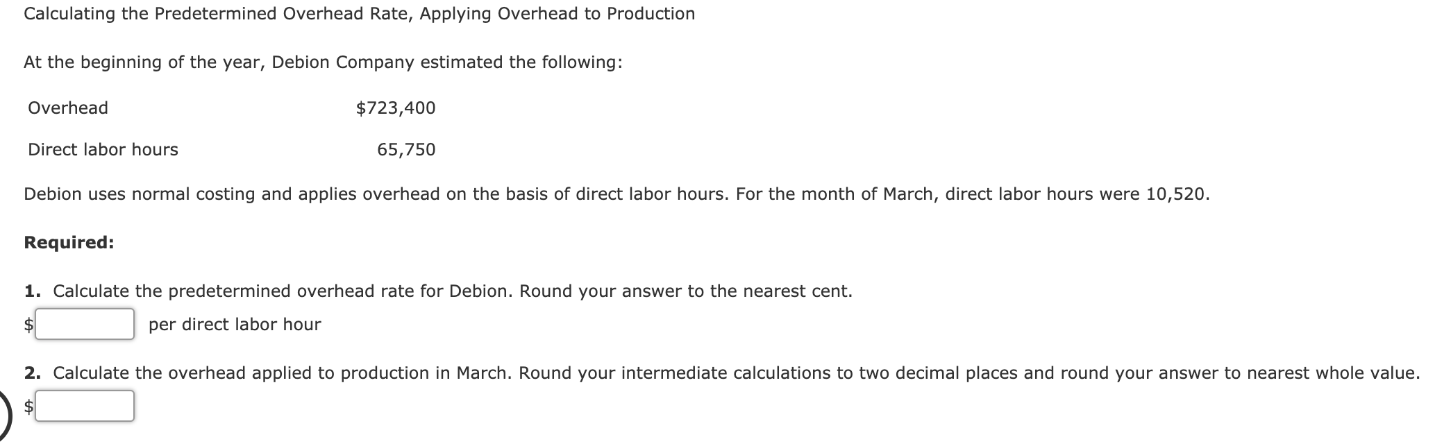 Solved Calculating the Predetermined Overhead Rate, Applying | Chegg.com
