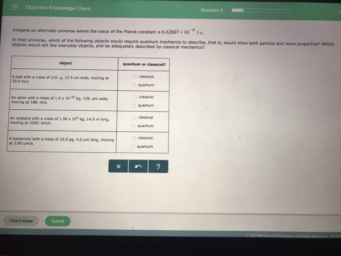Solved Objective Knowledge Check Imagine an alternate | Chegg.com