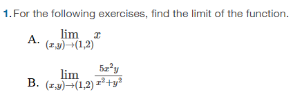 Solved For the following exercises, find the limit of the | Chegg.com