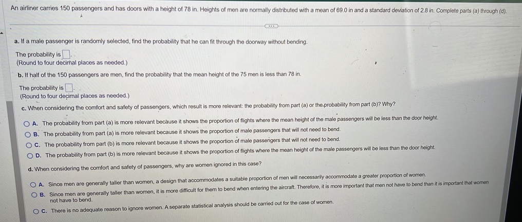 Solved a. If a male passenger is randomly selected, find the | Chegg.com