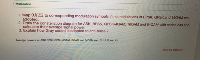 1. Map OX E2 to corresponding modulation symbols if | Chegg.com