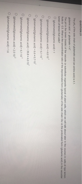 Solved The pKa of the side chain of glutamatic acid (an | Chegg.com