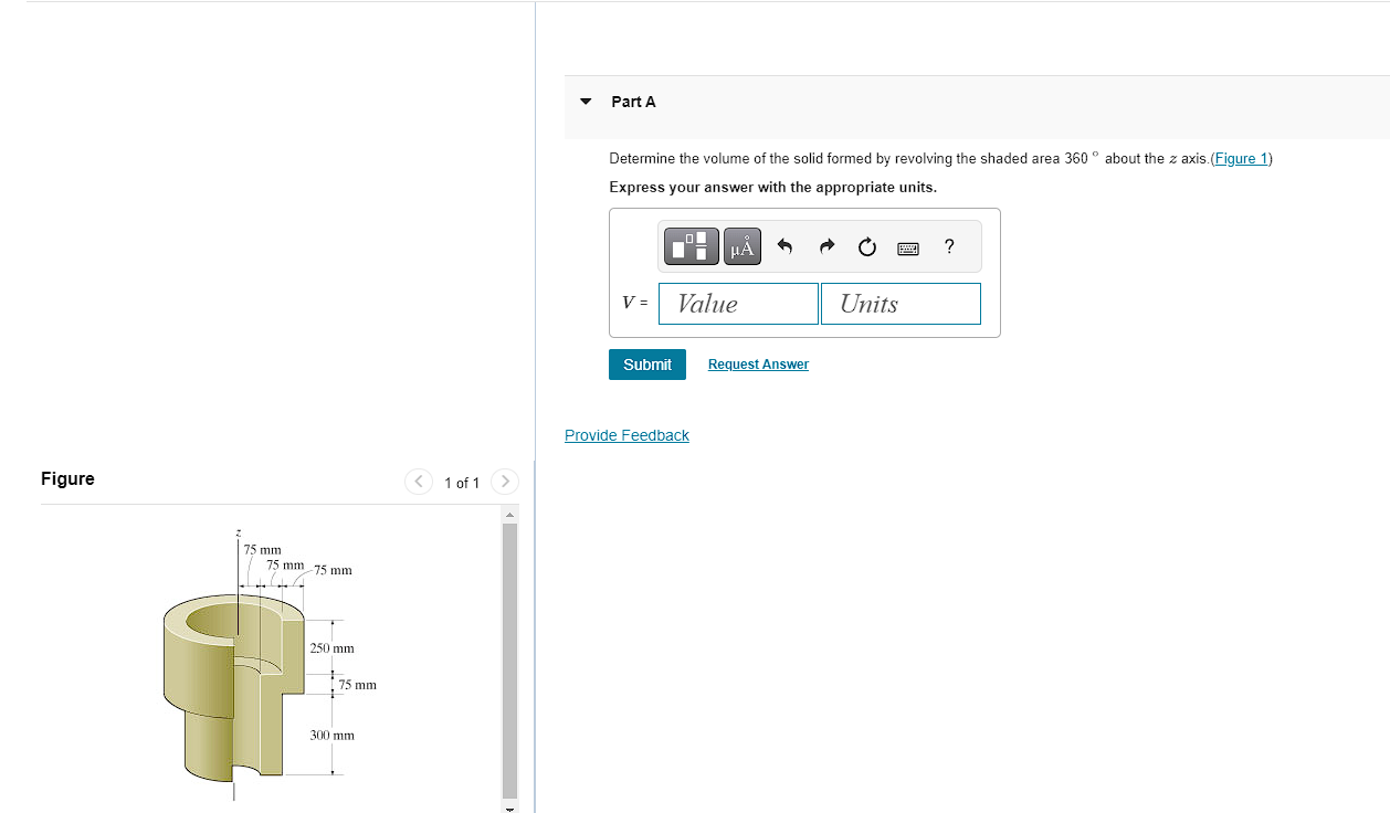 Solved Determine the volume of the solid formed by revolving | Chegg.com