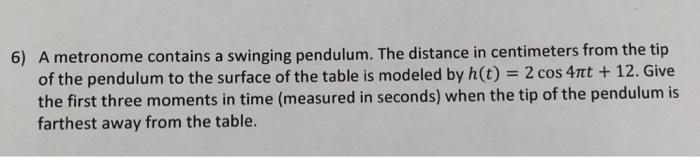Solved A metronome contains a swinging pendulum. The | Chegg.com