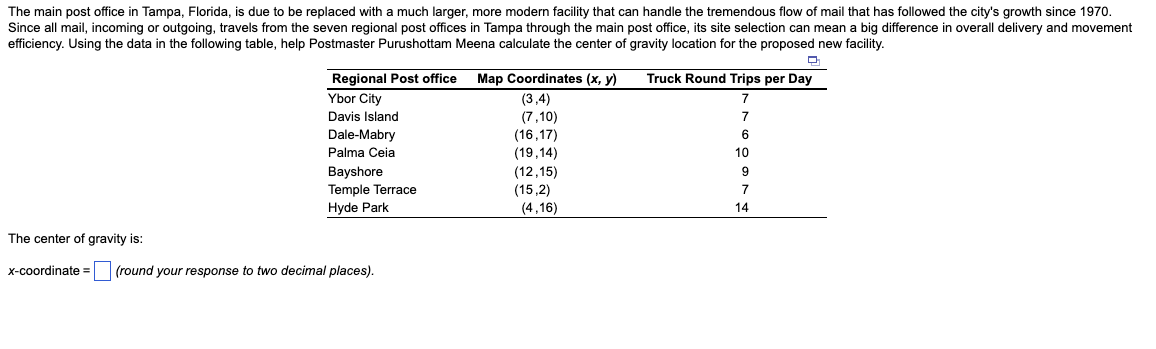 Solved efficiency. Using the data in the following table, | Chegg.com