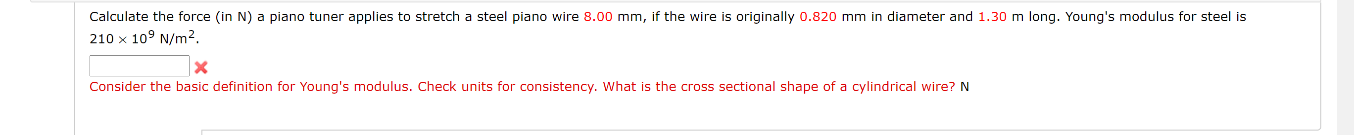 Solved Calculate the force (in N) a piano tuner applies to | Chegg.com