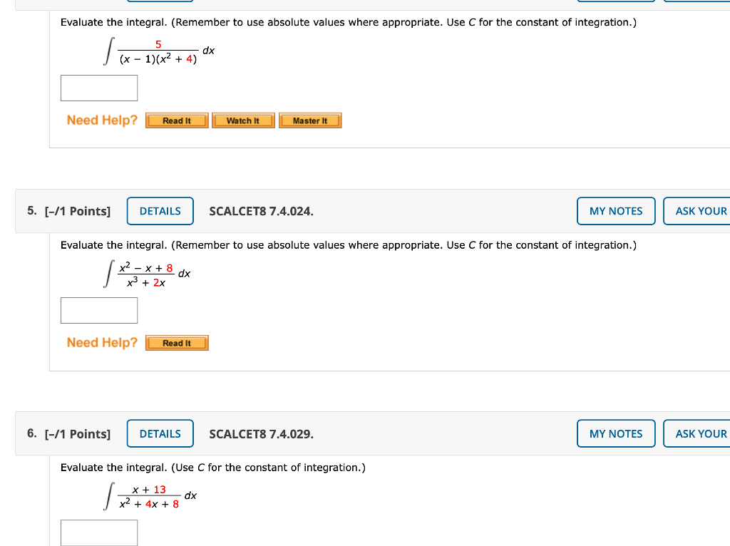 Solved Evaluate the integral. (Remember to use absolute | Chegg.com