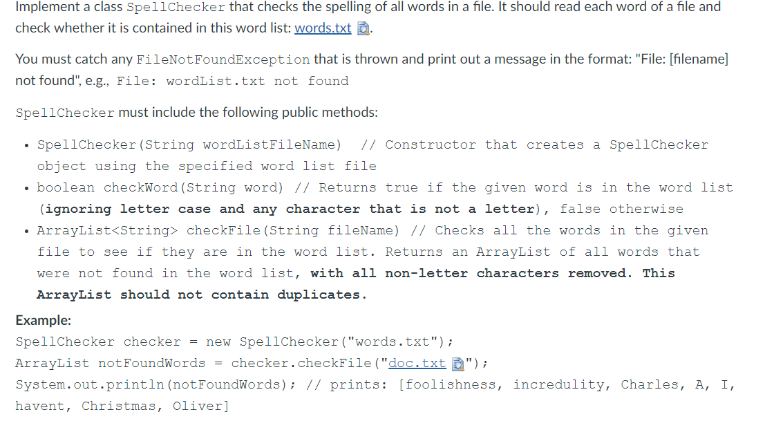 Solved JAVA*********************** words.txt contains many | Chegg.com