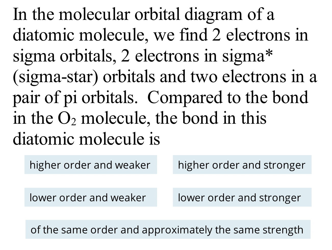 Solved In the molecular orbital diagram of a diatomic | Chegg.com
