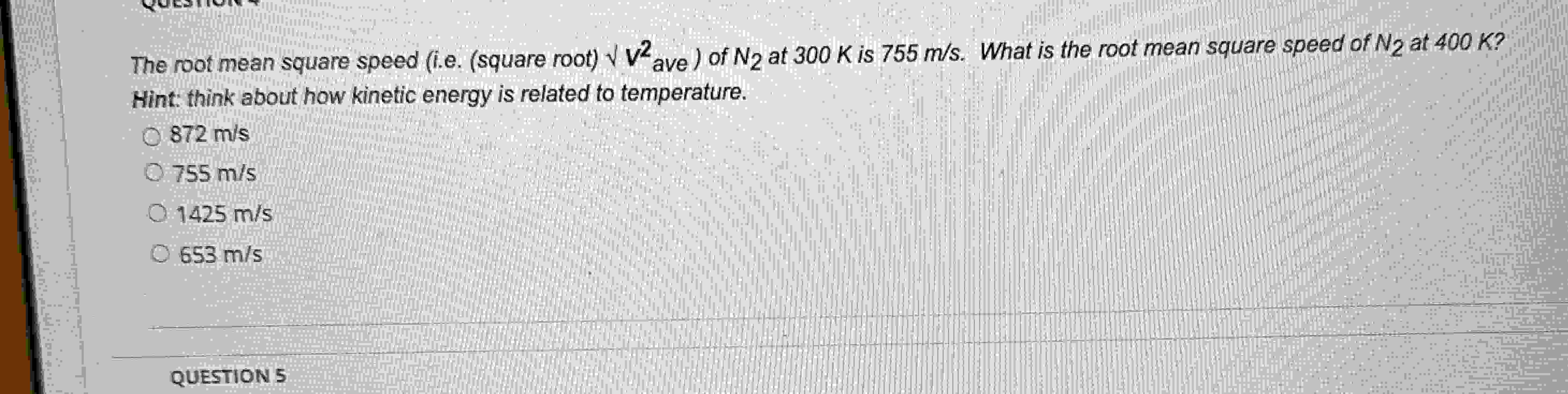 Solved The root mean square speed (i.e. (square root) | Chegg.com