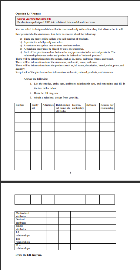 Solved Question 3. (7 Points) Course Learning Outcome #3: Be | Chegg.com