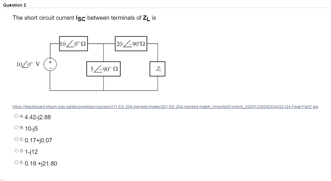 Solved Question 2 The short circuit current Isc between | Chegg.com