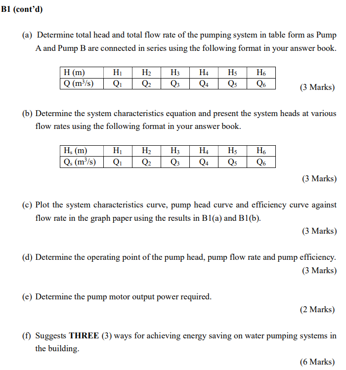 Solved B1. Two centrifugal pumps are connected in series to | Chegg.com