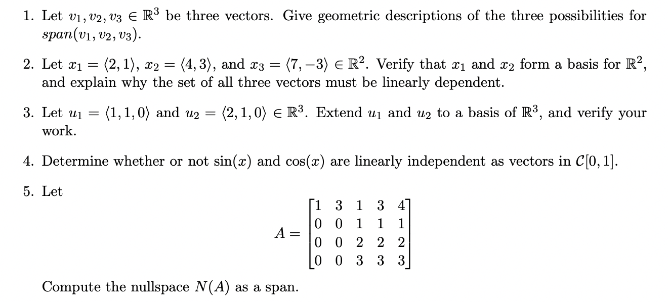 Solved 1. Let v1,v2,v3∈R3 be three vectors. Give geometric | Chegg.com