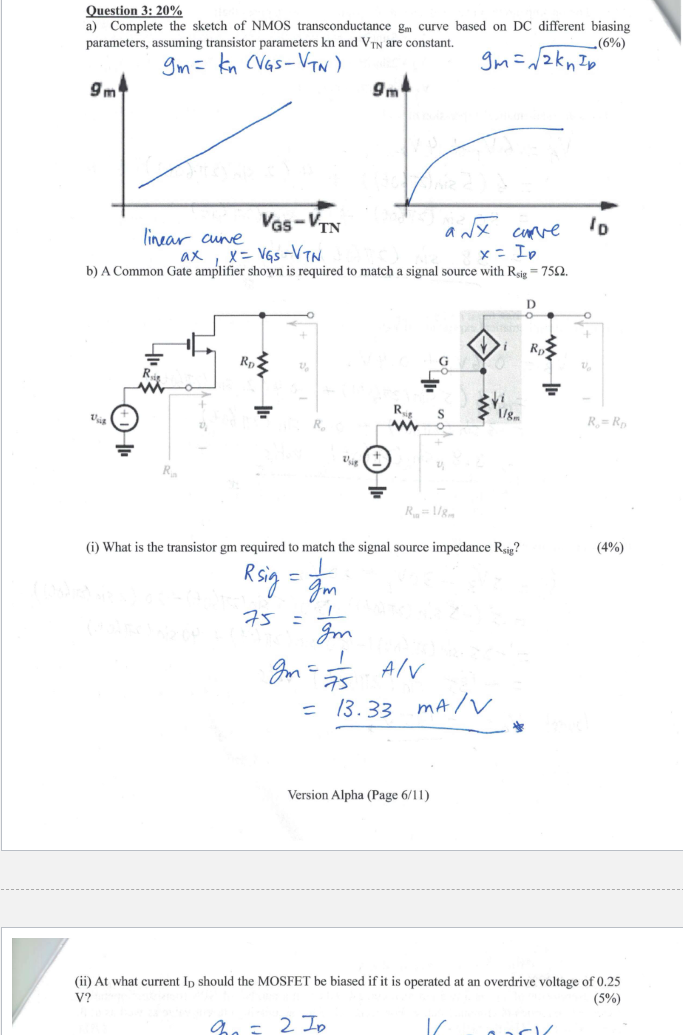Solved Question 3: 20% a) Complete the sketch of NMOS | Chegg.com
