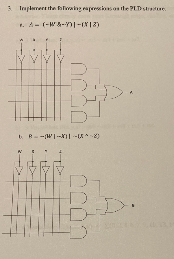 Solved 3. Implement the following expressions on the PLD | Chegg.com