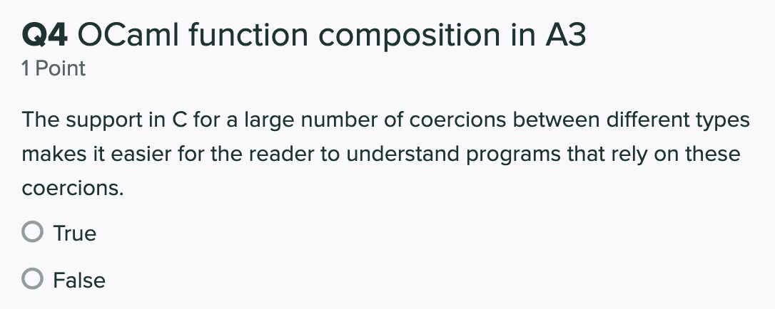 Solved Q4 Ocaml Function Composition In A3 1 Point The