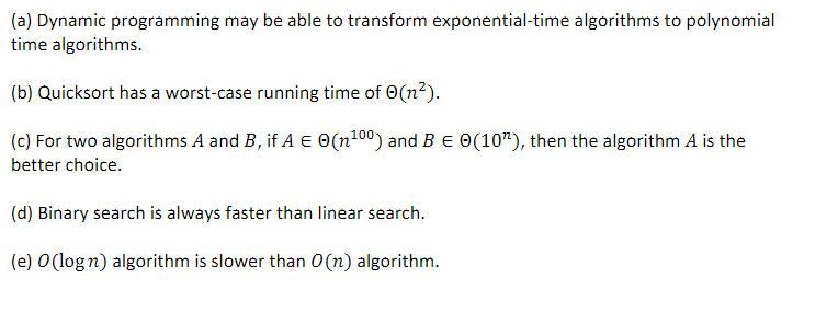 Solved (a) Dynamic programming may be able to transform | Chegg.com