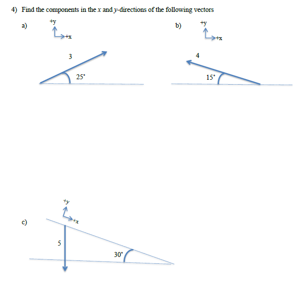 Solved 4) Find the components in the x and y-directions of | Chegg.com