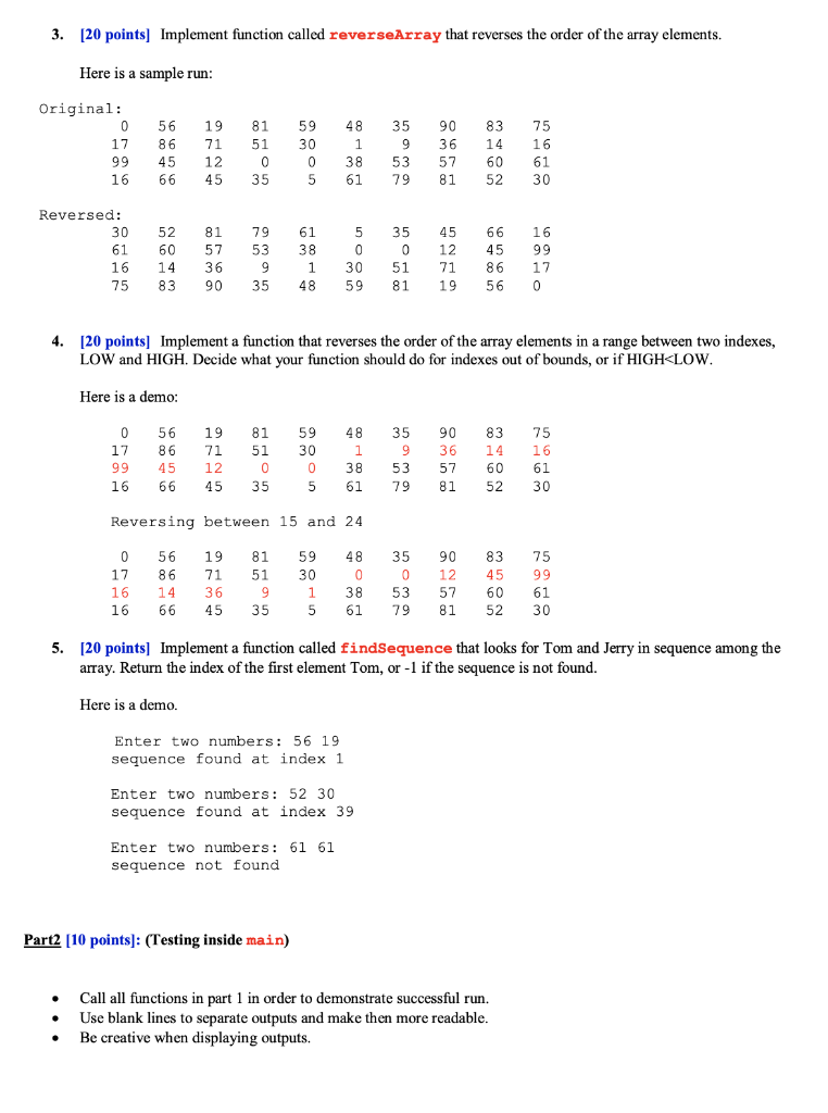 Solved CIS2107_Lab 04: "Processing1DArrays" Points: 100 | Chegg.com