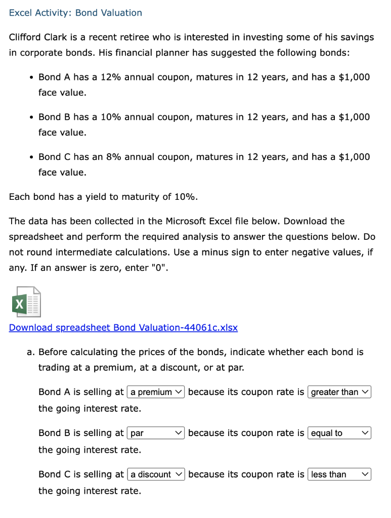 Solved Caiculating the price of each bond 1 year from now, | Chegg.com