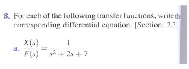 Solved 8 For Each Of The Following Transfer Functions