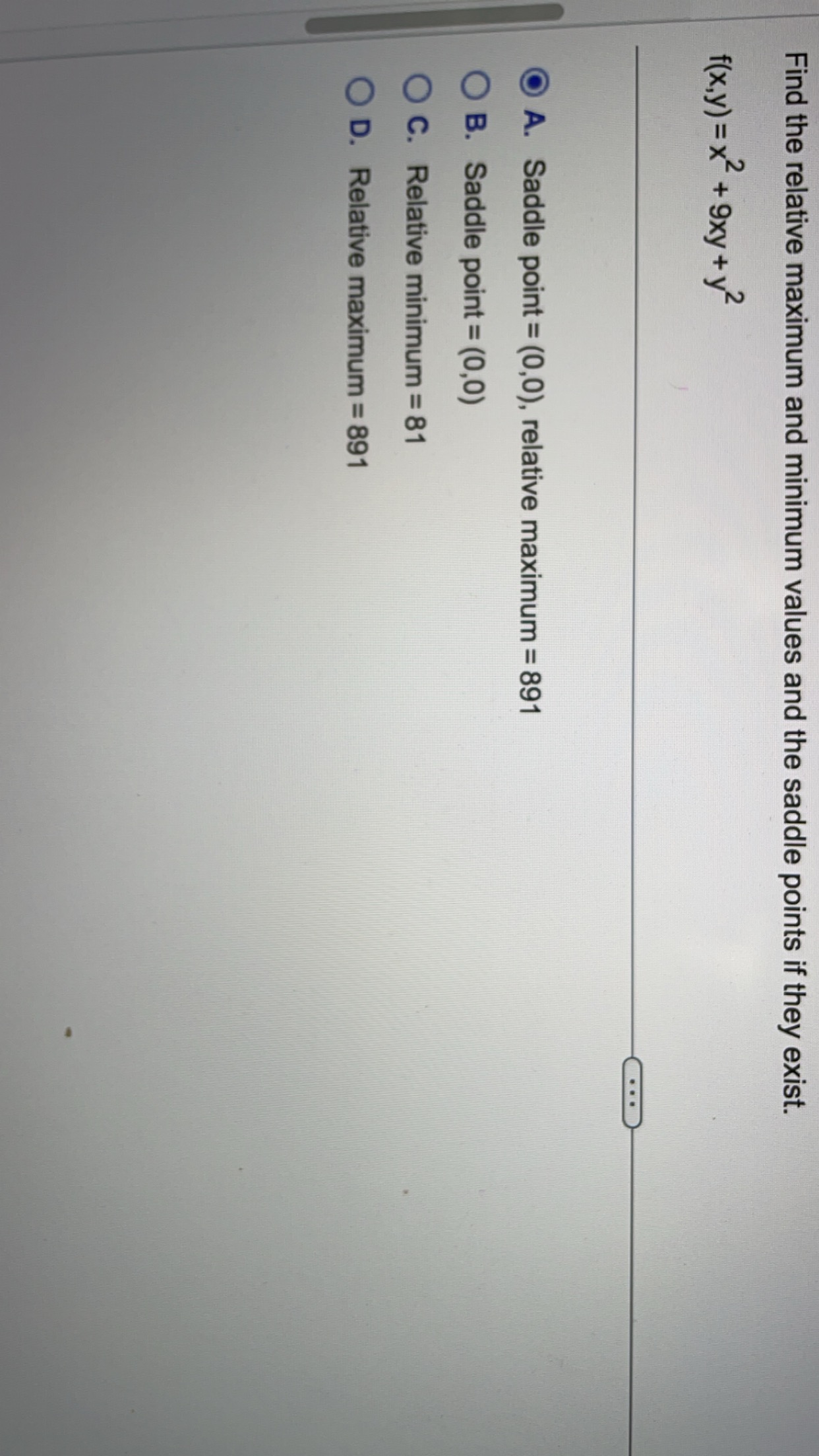 Solved Find the relative maximum and minimum values and the | Chegg.com