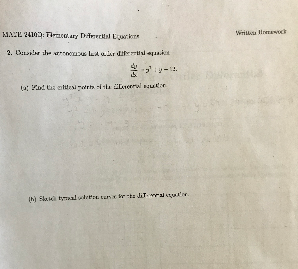 Solved MATH 24100: Elementary Differential Equations Written | Chegg.com