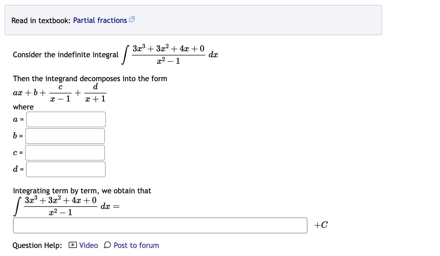 Solved Read in textbook: Partial fractions Consider the | Chegg.com