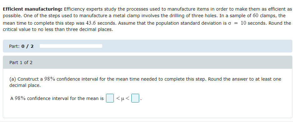 Solved Efficient manufacturing: Efficiency experts study the | Chegg.com