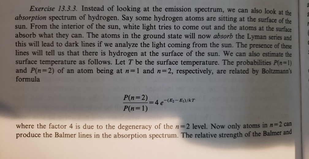 Solved Exercise 13.3.3. Instead of looking at the emission | Chegg.com