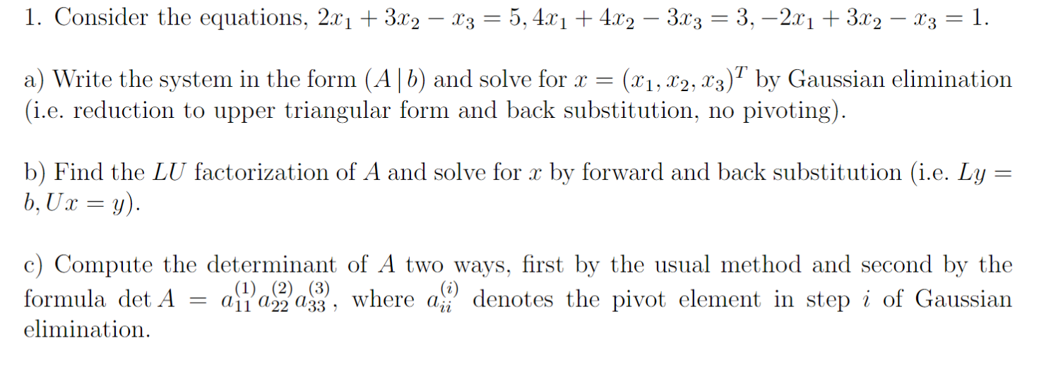 Solved Consider the equations, | Chegg.com