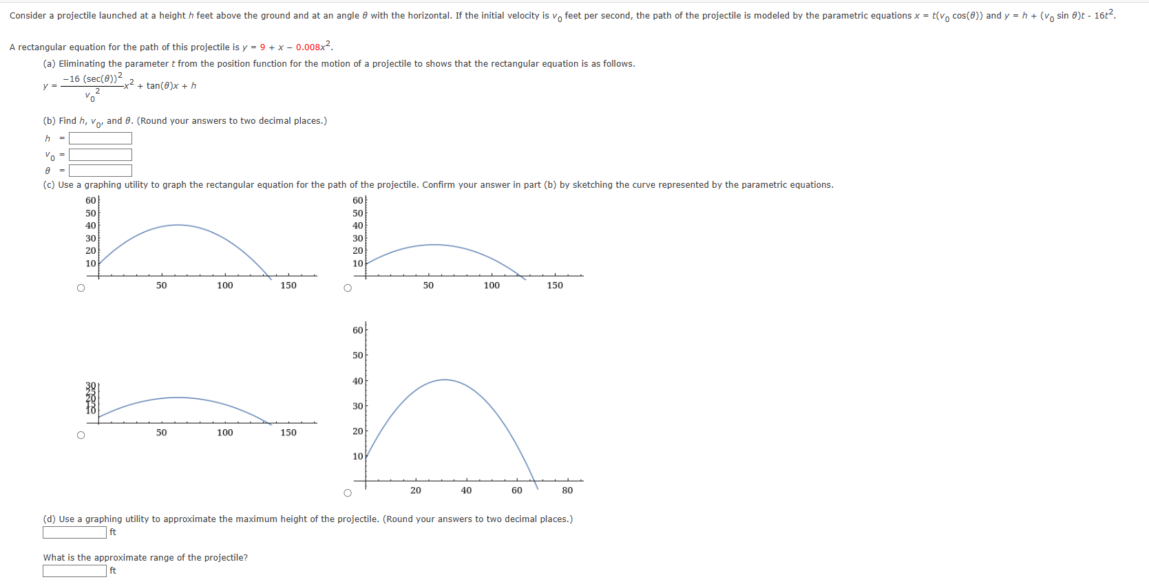 Solved A rectangular equation for the path of this | Chegg.com