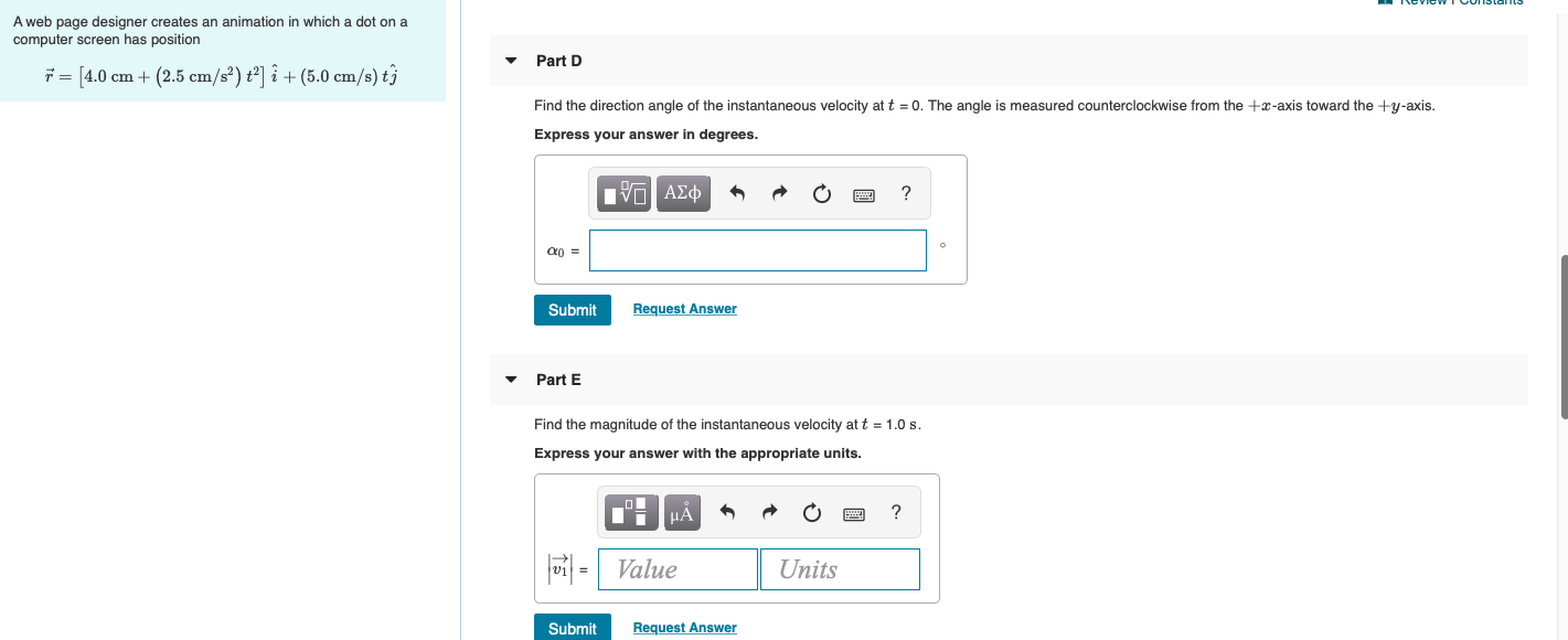 Solved A web page designer creates an animation in which a | Chegg.com
