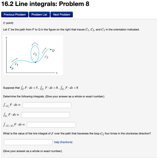 Solved 16.2 Line integrals: Problem 8 Previous Problem | Chegg.com