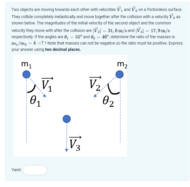 Solved Two objects are moving towards each other with | Chegg.com