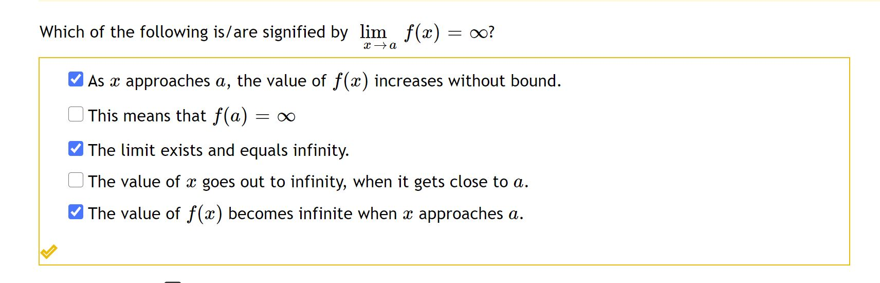 Solved Which of the following is/are signified by lim f(x) = | Chegg.com