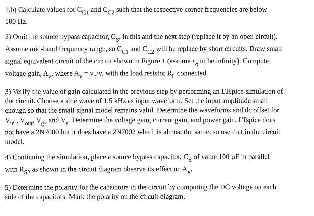 1.b) Calculate values for Cci and Cc2 such that the | Chegg.com