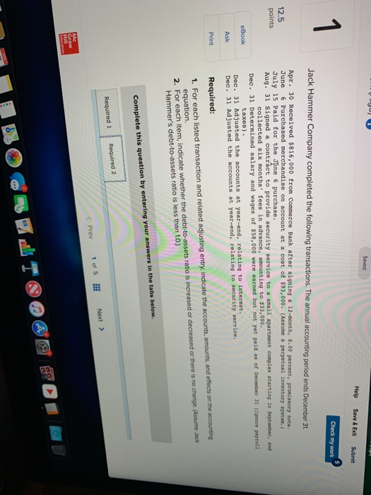 Solved Help Save&Exit Submit Jack Hammer Company completed | Chegg.com