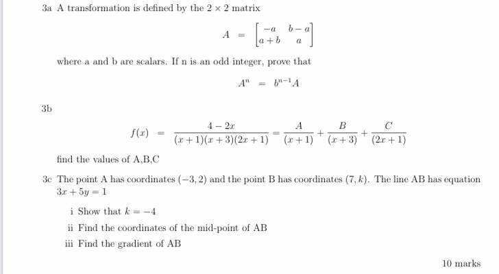 Solved 3a A transformation is defined by the 2 x 2 matrix | Chegg.com