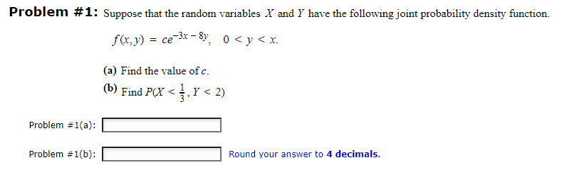 Solved roblem \# 1: Suppose that the random variables X and | Chegg.com