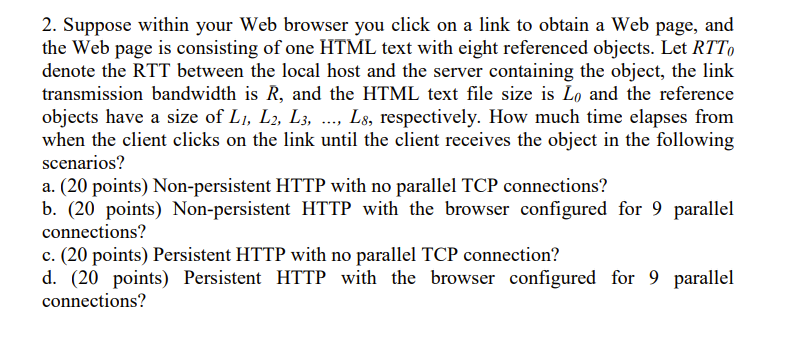 Solved 2. Suppose within your Web browser you click on a | Chegg.com