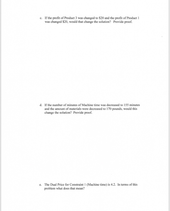 Solved Given the following linear programming model, answer | Chegg.com