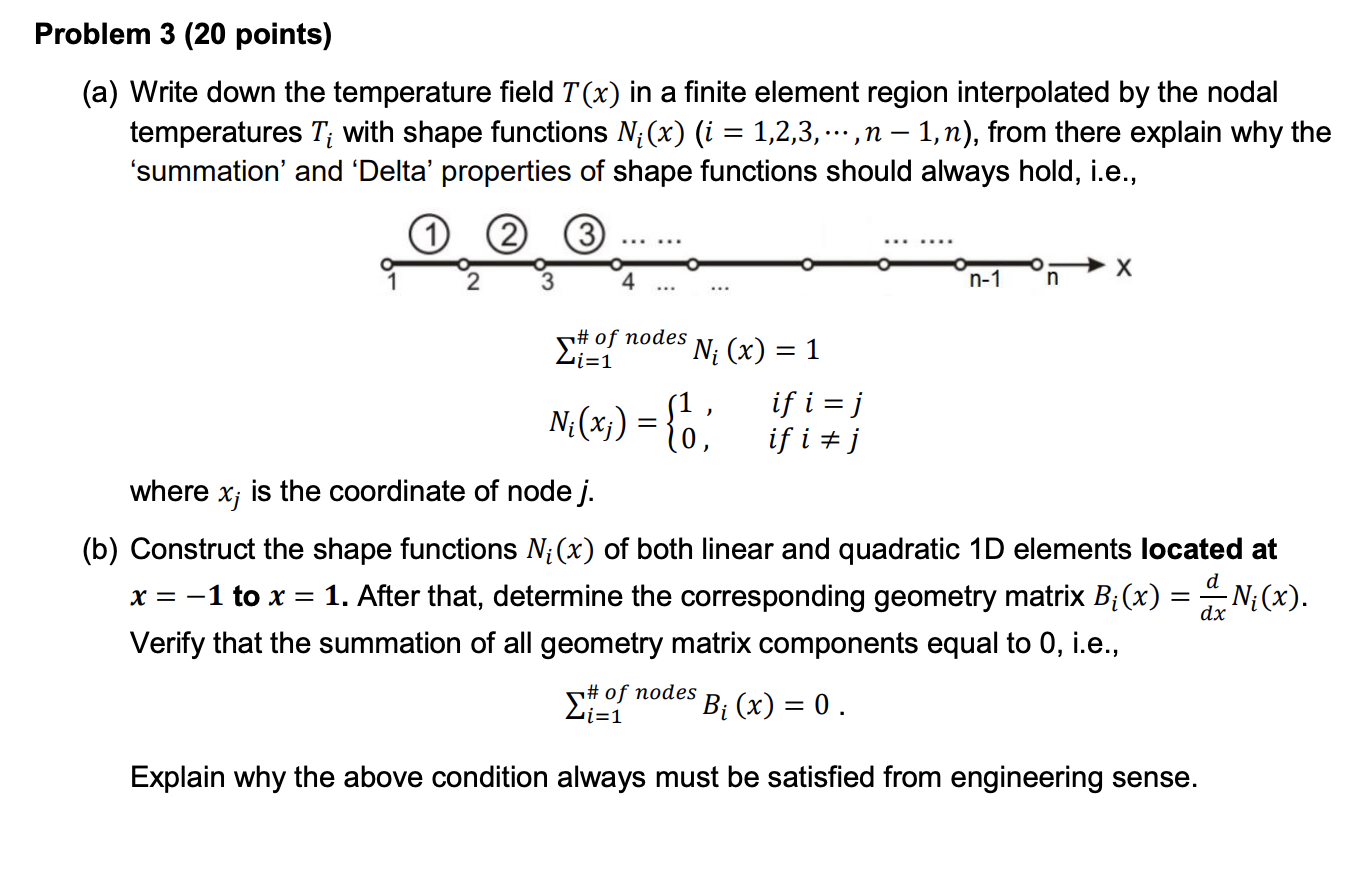 (a) Write down the temperature field T(x) in a finite | Chegg.com
